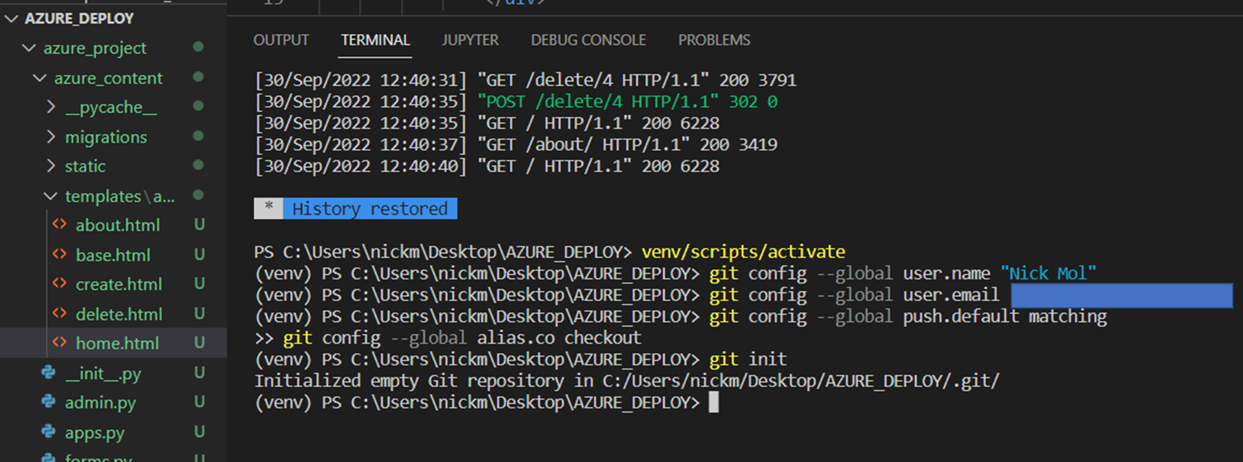 Deploy Django App On Azure 1 Pushing Source Code To Github With Git Cbi Analytics Power Bi
